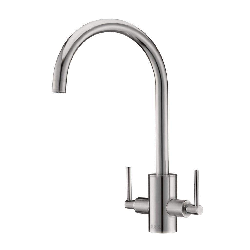Stainless Steel Goose Neck Tap - Brushed - Stainless Hub