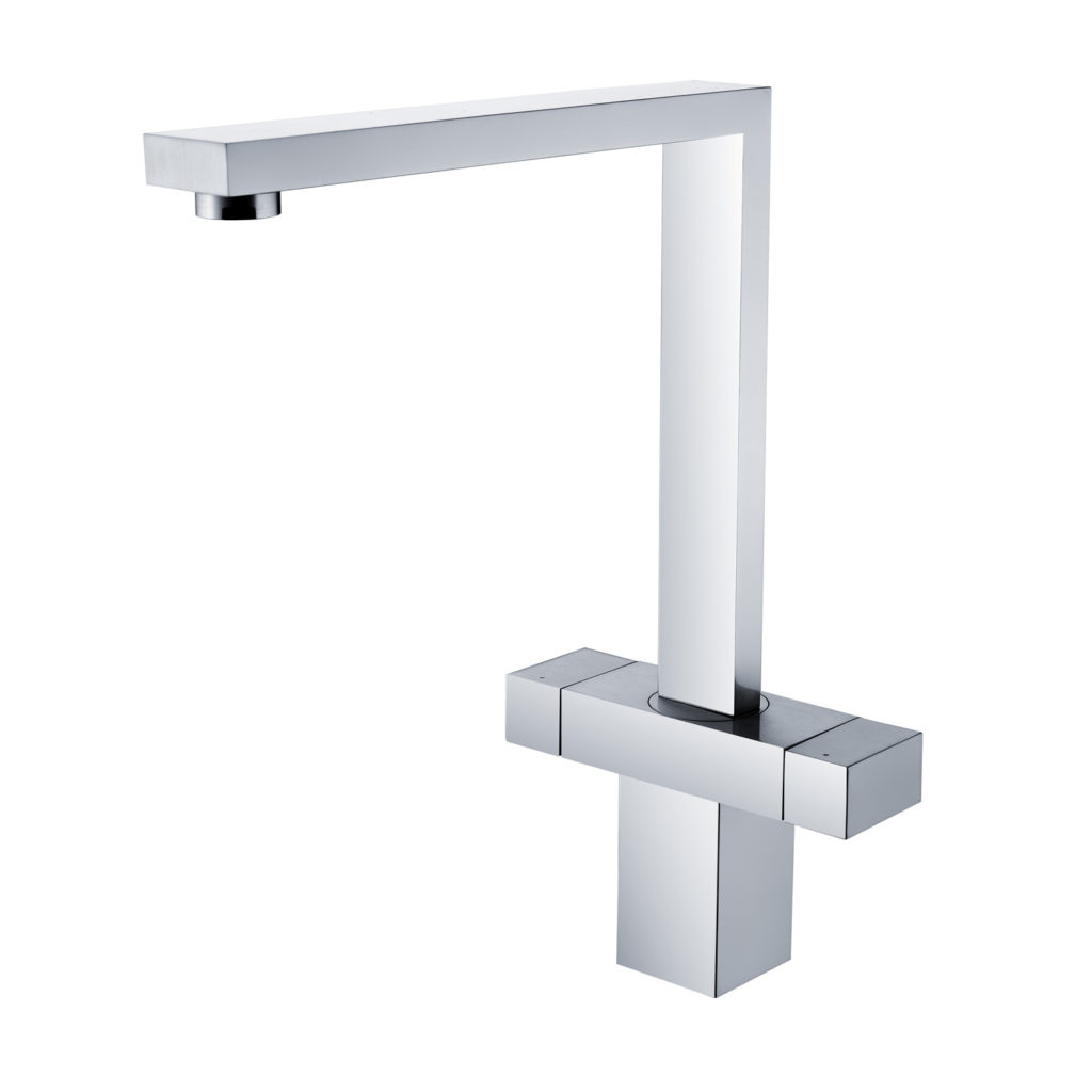 Square Dual Lever Tap - Stainless Hub