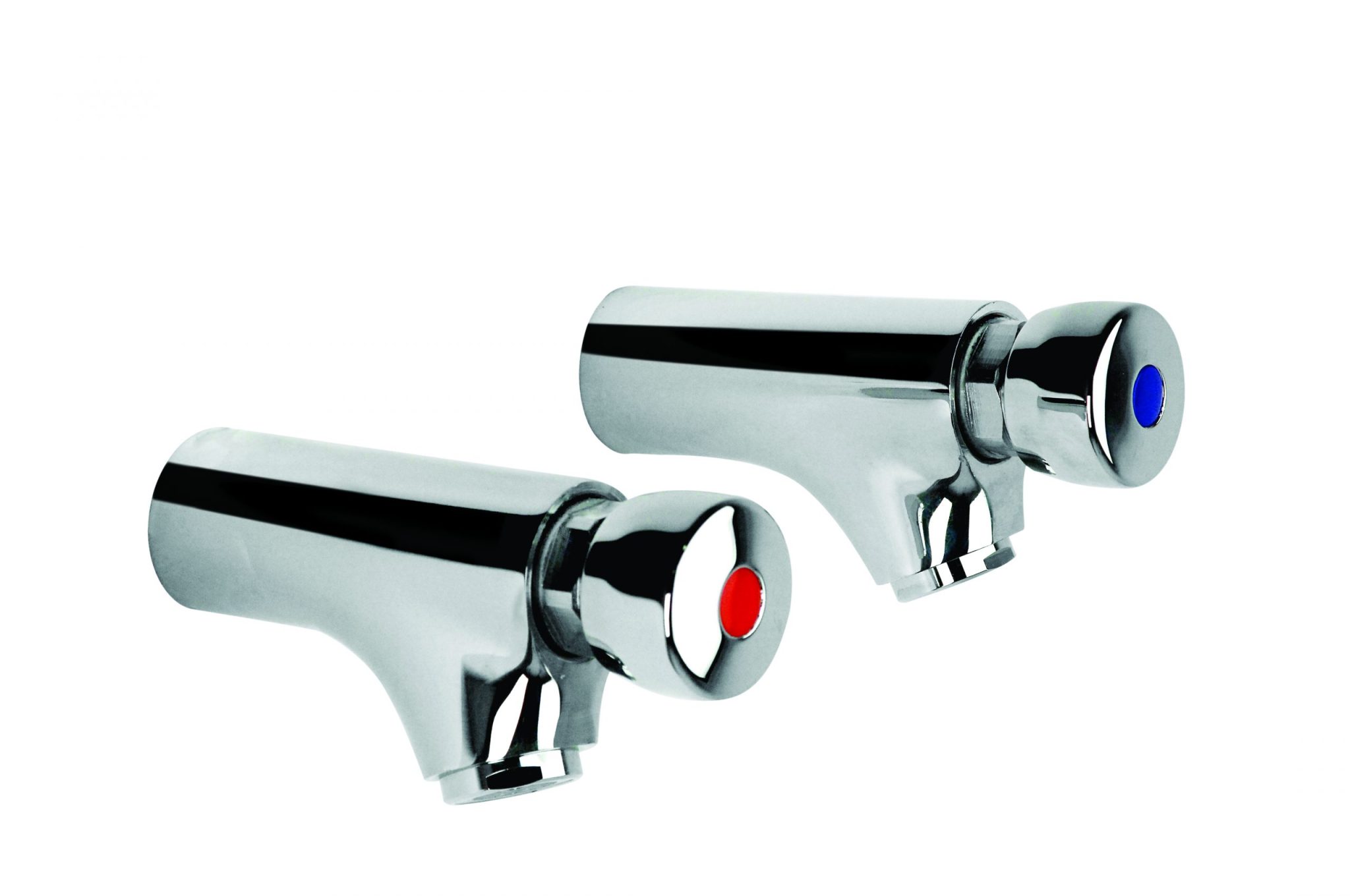 Inta Wall & Basin Mounted Push Taps – Non-Concussive - Stainless Hub